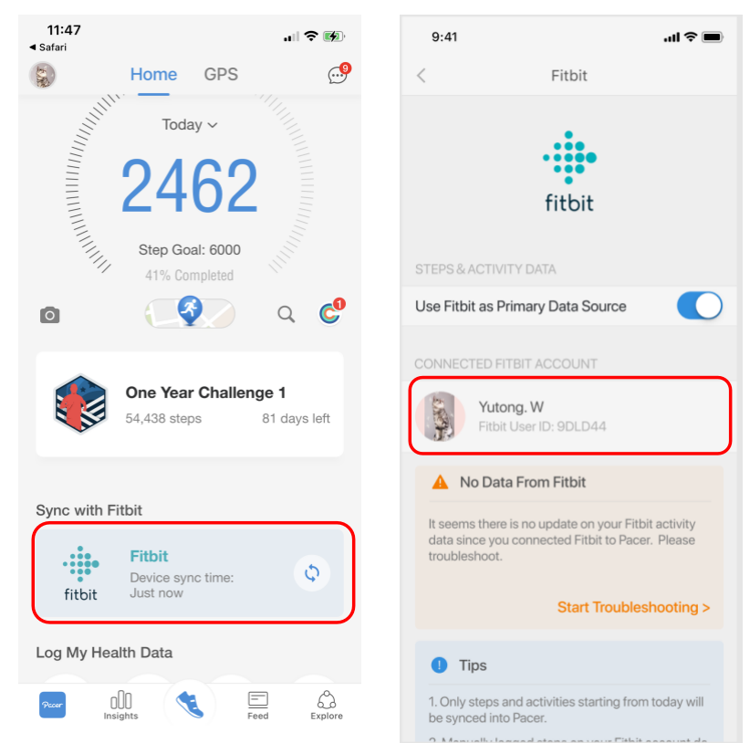 Fitbit data not syncing to Pacer – Help Center | Pacer Pedometer ...